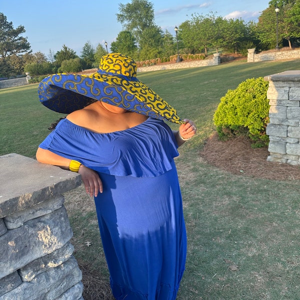Ankara Oversized Sun Hat / Summer Hat/ Giant Ankara Hat / Big Floppy ...