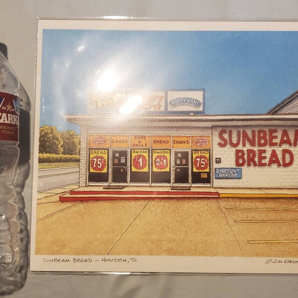 Sunbeam Bread. 8.5" X 11". Houston Texas. Watercolor Painting. Art ...