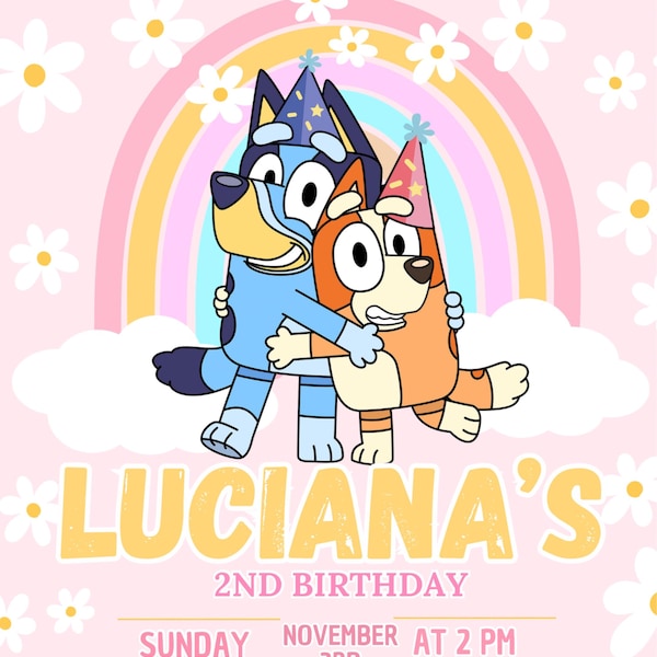 Editable Bluey Popcorn Box for Girl Blue Popcorn Favor Bag Girl Bluey ...