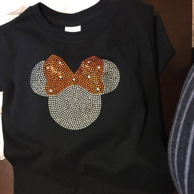 7.1 ORANGE Minnie Mouse Iron on Rhinestone Halloween - Etsy