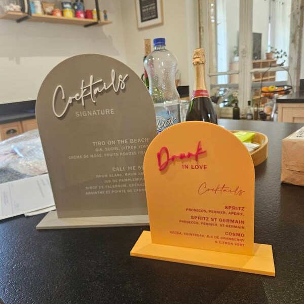 Triple Sign Cocktail Drinks Menu - Printed Drinks Menu, Modern Arch ...