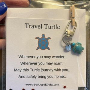 Turtle Keychain, Turtle Keyring, Personalised Gift, Travel Turtle ...