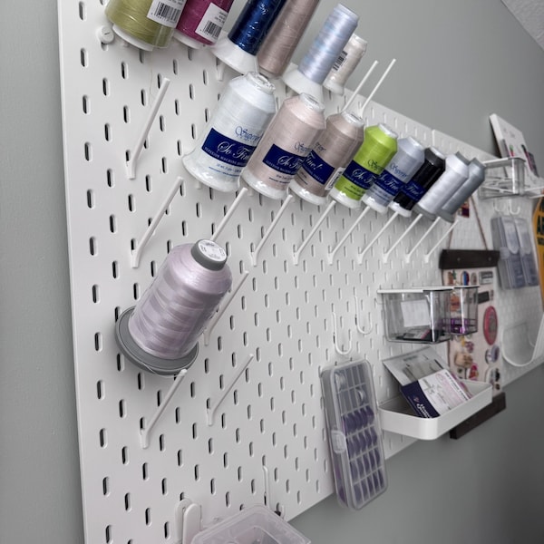 Skadis Pegboard Thread Spool Holder: Sewing & Embroidery Storage - Set ...
