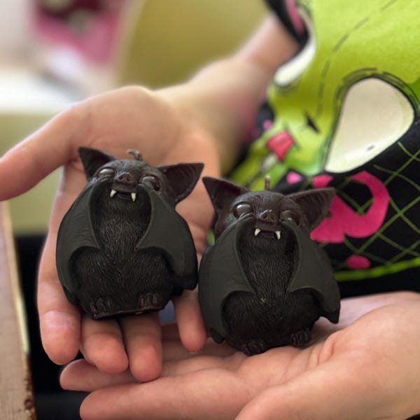 Creepy Cute Bat Shaped Pillar Candle Birthday Gift for Goth Girl ...