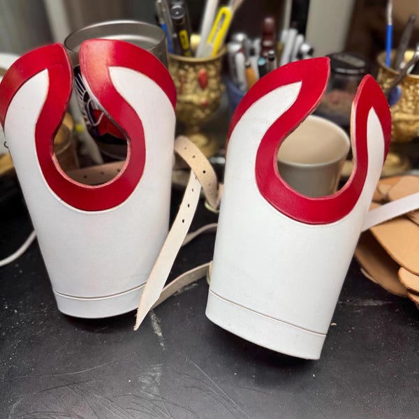 Demi Gauntlets Black Leather Hard Bridal Hand Guard Armor Renfair LARP ...