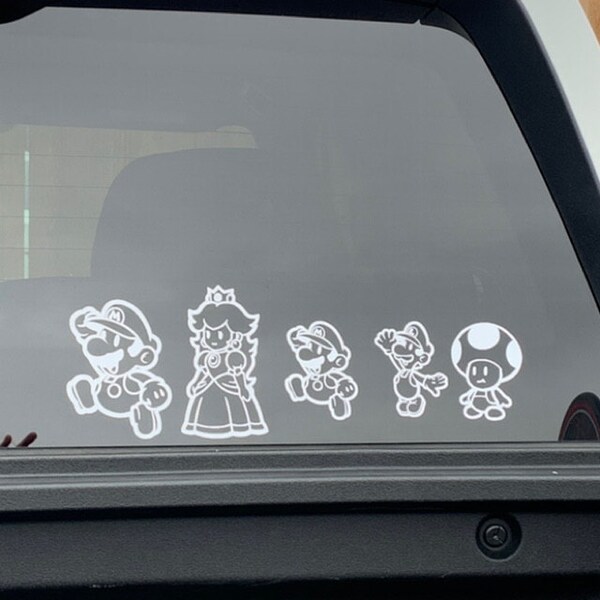 Super Mario Stick Figure Family Vinyl Decal / Sticker / Label - Etsy
