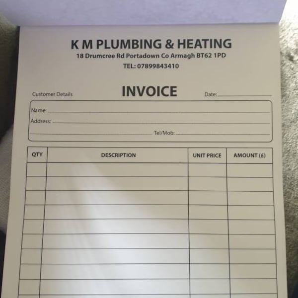 Personalised A5 Duplicate Invoice Book / Bill Book / NCR Pad / Receipt ...
