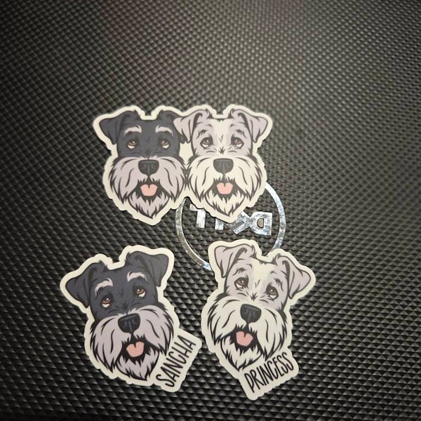 Custom Schnauzer Vinyl Stickers and Magnets |waterproof Vinyl Stickers ...