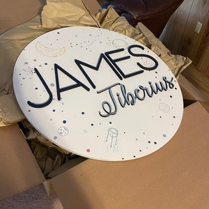 Outer Space Name Sign Personalized Baby Name Sign Wood Sign Nursery ...