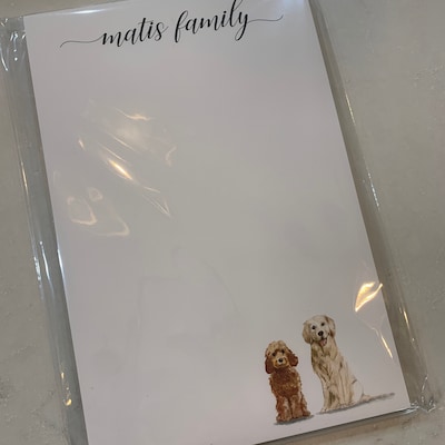 Personalized 2 Dog Notepad Stationery, Notepad With Two Dog Notes ...