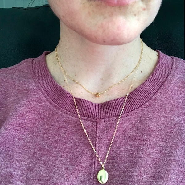 TINY INITIAL LOCKET Delicate Gold Filled Everyday Wear Minimalist ...