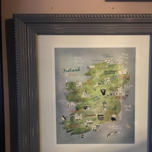 Ireland Map, Art Print, Illustrated Map Ireland, Ireland Poster ...