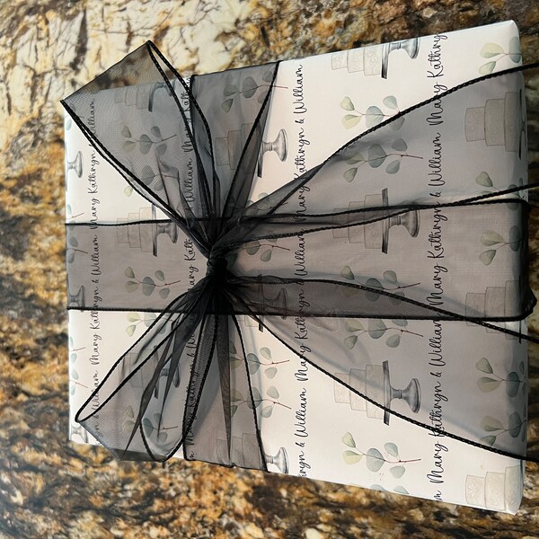 Personalized Wedding Shower Wrapping Paper, Custom Bridal Shower Gift ...