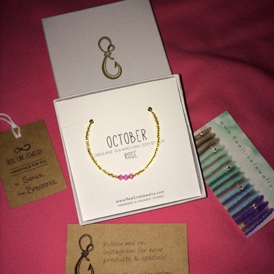 October Birthstone Bracelet, October Birthday Gift for Her, October ...