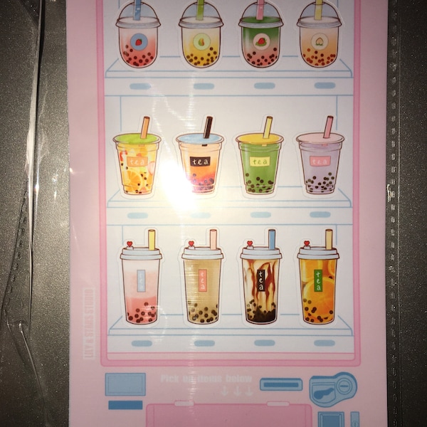 Boba Sticker Sheet • Unique Stickers • Kawaii Design • Cute Food ...