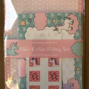 Unicorn Letter Writing Paper Stationery Set Handmade Ideal for Kids ...
