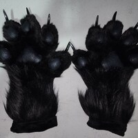 CUSTOM Fox Airbrushed Fursuit Paws with tail silicone PawPads and Claws ...