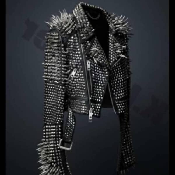 Men's Gothic Studded Vest Jacket, Made to Order Black Genuine Leather ...