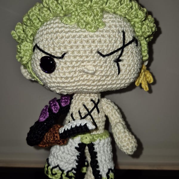 Zoro Crochet Doll Pattern: One Piece Anime Amigurumi (PDF Pattern) - Etsy