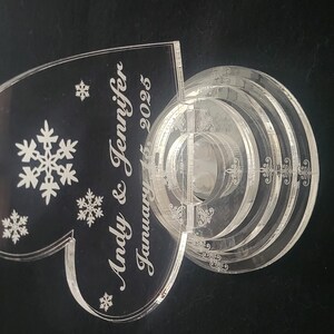 Personalized Lighted LED Double Heart Wedding Cake Topper Custom ...