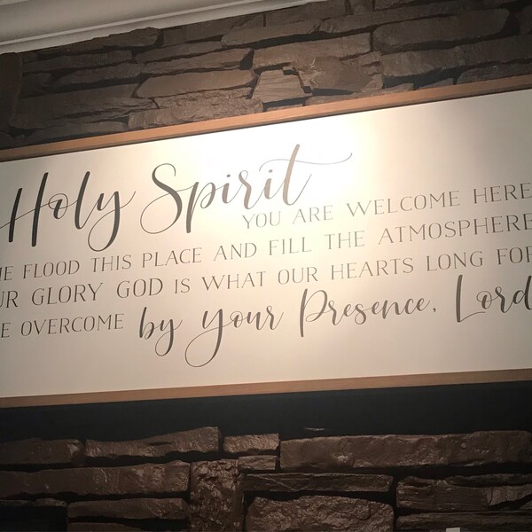 Holy Spirit You Are Welcome Here Sign Scripture Signs Living Room Wall ...