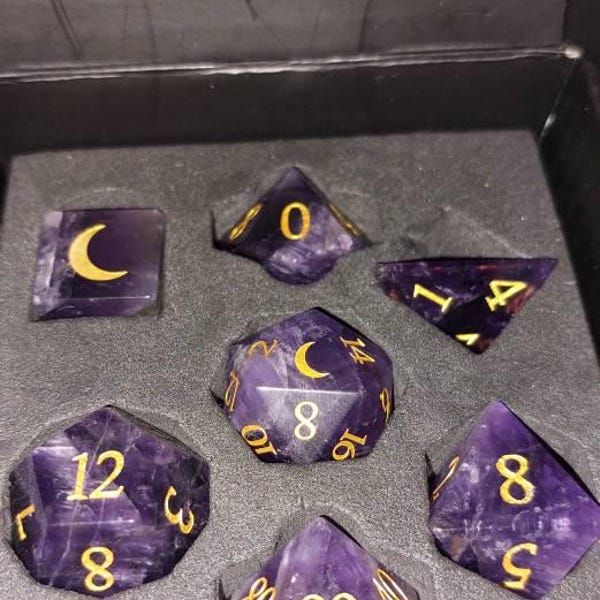 Natural Stone Dnd Full Dice Set| Tiger Eye Dnd Dice Set Sorcerer ...