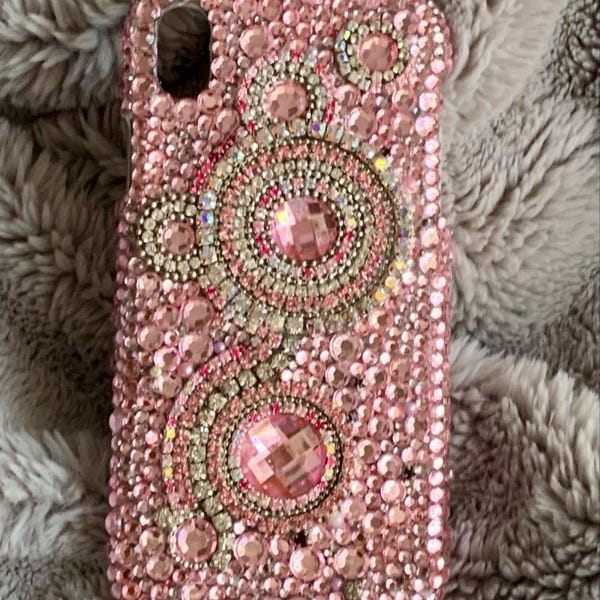 Rhinestone PHONE CASE. Pink BLING Phone Case. Rhinestone Jewelled ...