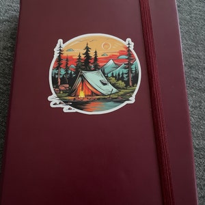 Camping Waterproof Sticker, Outdoors Camp in Nature Vinyl Decal, Forest ...