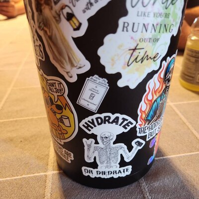 Hydrate or Diedrate Funny Sticker Hand Drawn Funny Skeleton ...