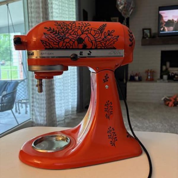 Floral Inspired Design Kitchenaid Mixer Decal Sticker| Kitchen Mixer ...