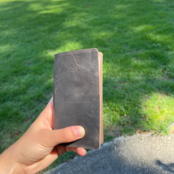 Personalized Mini Leather Journal, Full Grain Leather Pocket Book ...