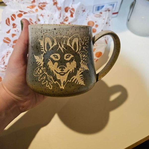 Wolf Mug - Handmade Pottery Cup - Etsy