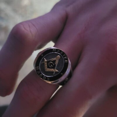 Masonic Ring AASR 32 Degree Master Mason Signet Ring Jewelry Freemason ...