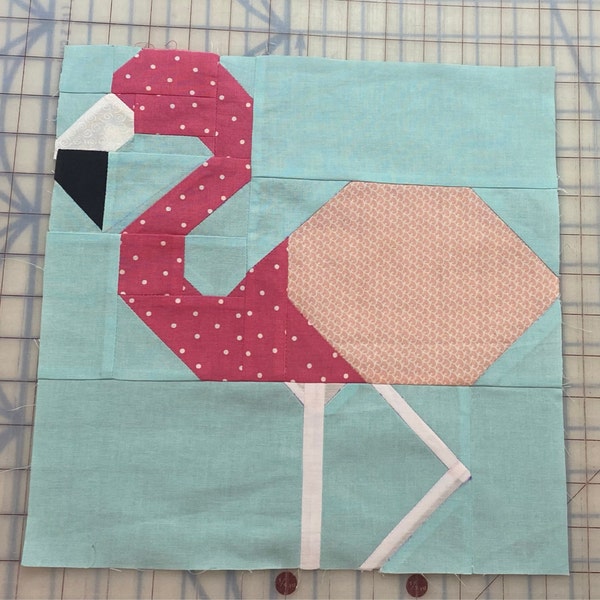 Flamingo Quilt Block Pdf Pattern - Etsy