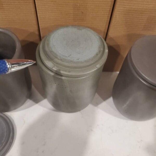 Engraved Personalized Large Hand-made Cement Jar 15 Oz Custom Concrete ...