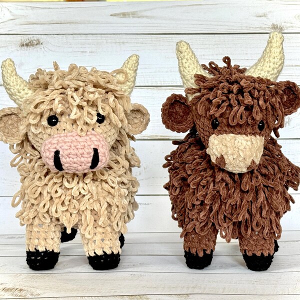 Highland Cow Crochet Pattern, Amigurumi Cow Pattern, Crochet Plushie ...