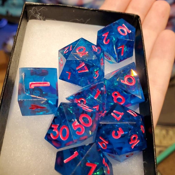 Jinx's Influence 7 Piece Handmade D&D Dice Hand Crafted Dungeons and ...