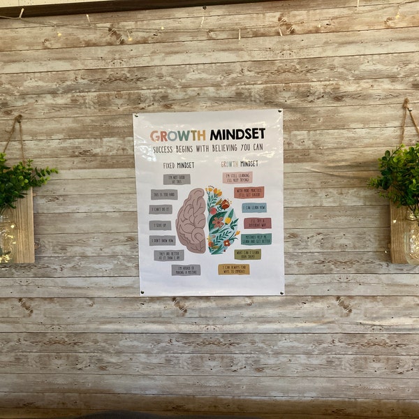 Growth Mindset Poster, Growth Mindset Vs Fixed Mindset, Therapy Office ...