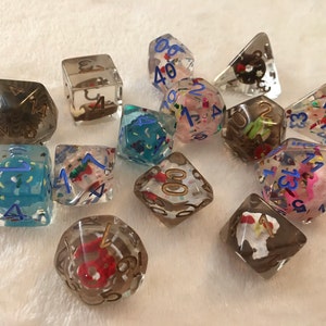 Chocolate Pastry Dice Set, Polyhedral Dice, TTRPG, D&D Dice, Dungeons ...