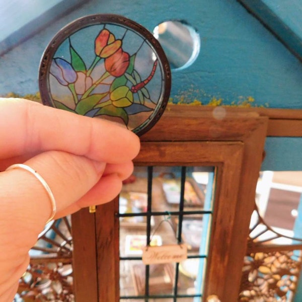 Miniature Stained Glass Round Window. Series II. Dollhouse Scale 1/6 or ...