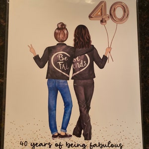40th Birthday Best Friend 40 Years of Being Fabulous 40 - Etsy