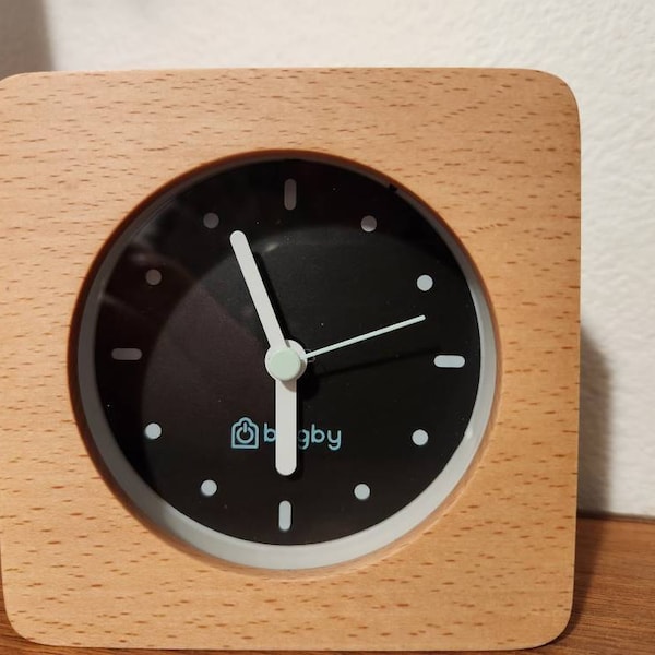 Wooden Quiet Analog Silent Alarm Clock, Natural Wood, Minimalist Design ...