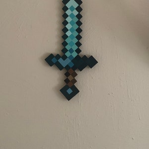 Minecraft Diamond Pickaxe Wall Decor | Etsy