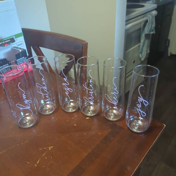 Personalized Bridesmaid Proposal Gift Custom Champagne Flutes Glasses ...
