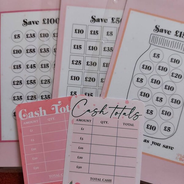 3 Full Size A6 Laminated Cash Challenge Envelopes - Cash Envelope ...