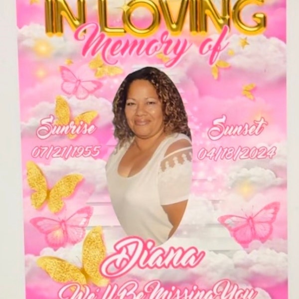 Pink Gold Butterflies in Loving Memory Heavens Gate Angel Memorial ...