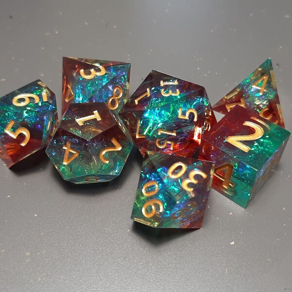 Demon's Blood DND D6, D20 Dice, Red Sharp Edge D&D Dice Set, Dungeons ...