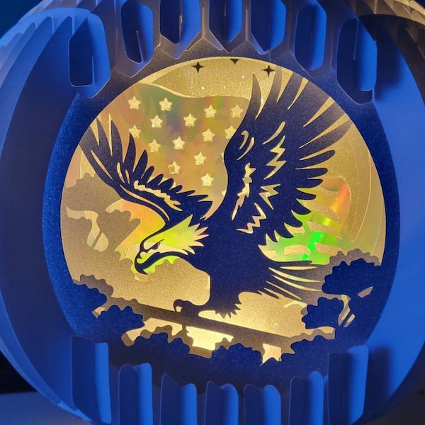 American Eagle Sphere Paper Lantern, Shadow Box Template (PDF, SVG) - Etsy