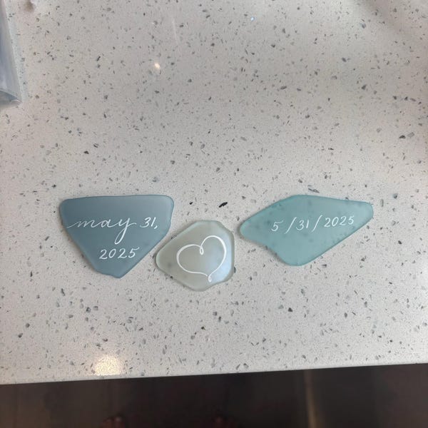 Sea Glass Table Signs With Acrylic Stands - Etsy