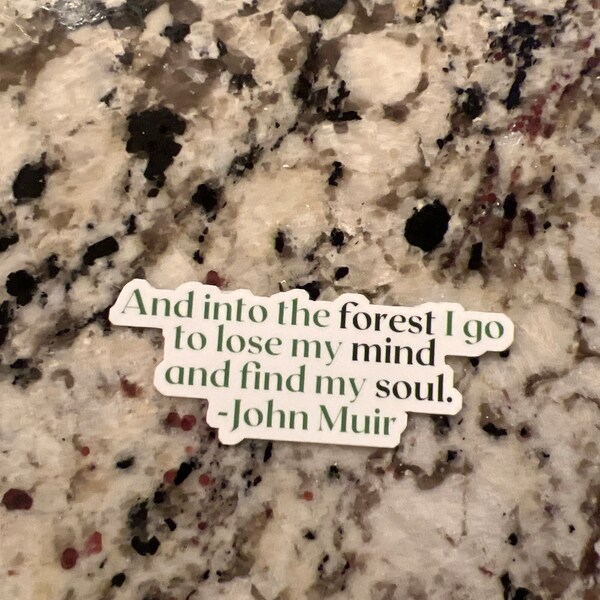 Nature Sticker - John Muir Forest Vinyl Sticker for Water Bottle, Phone ...